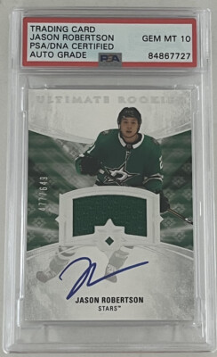 Jason Robertson 2020-21 Upper Deck Ultimate Rookie RPA Card /649 PSA ...