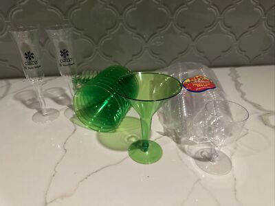 Amscan Disposable Wine Glasses Plastic Various Glasses-martini | eBay