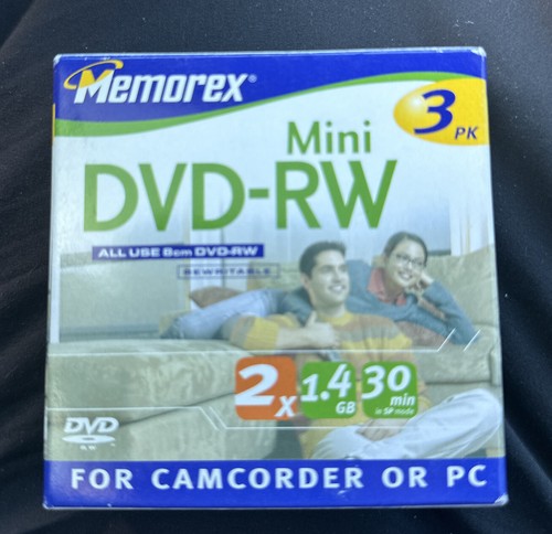 Memorex Mini DVD-RW 2 Pack For Camcorder or PC UPC 034707056251 New ...