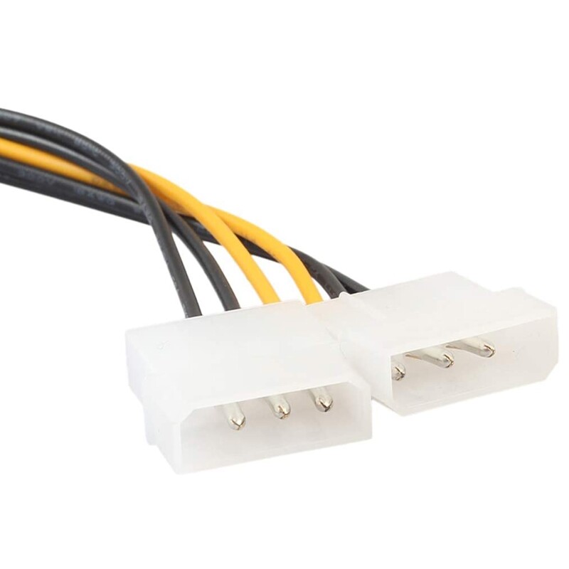 2PCS PCI-E 6-pin to Dual 4pin Power Splitter Cable Graphic Card (6-pin ...