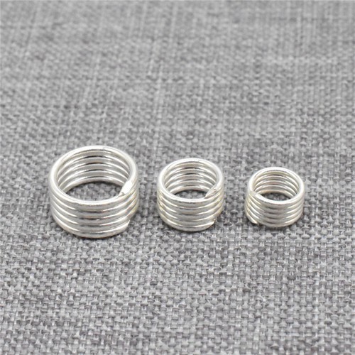 8 Sterling Silver Shiny Coiled Beads 925 Silver Spring Style Spacer 5mm ...