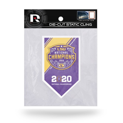 LSU Tigers 2019 National Champions Die Cut Static Cling Decal Sticker 3 ...