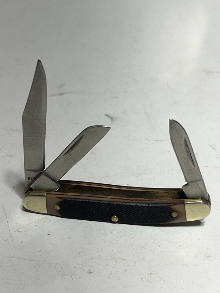 Vintage Schrade Old Timer - 3 Blade Small Folding Pocket Knife / 108OT ...