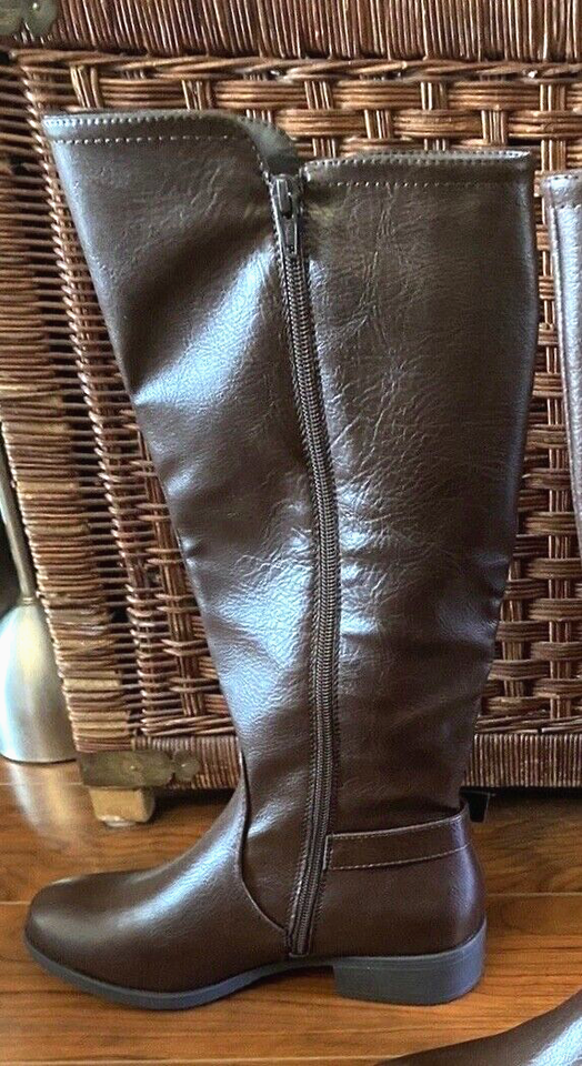 Women CROFT & BARROW Wide Calf Tall Knee High Boots BROWN size 11 Med ...