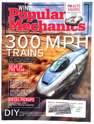 2007 Popular Mechanics Magazine December 300 MPH Trains, Hydrogen Power ...