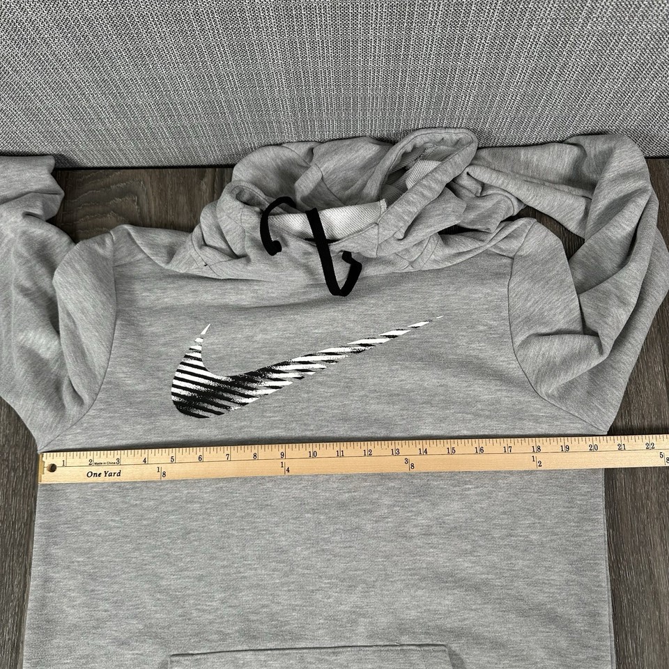 Nike Dri Fit Pullover Hoodie Men Size Medium Gray Training High Neck ...