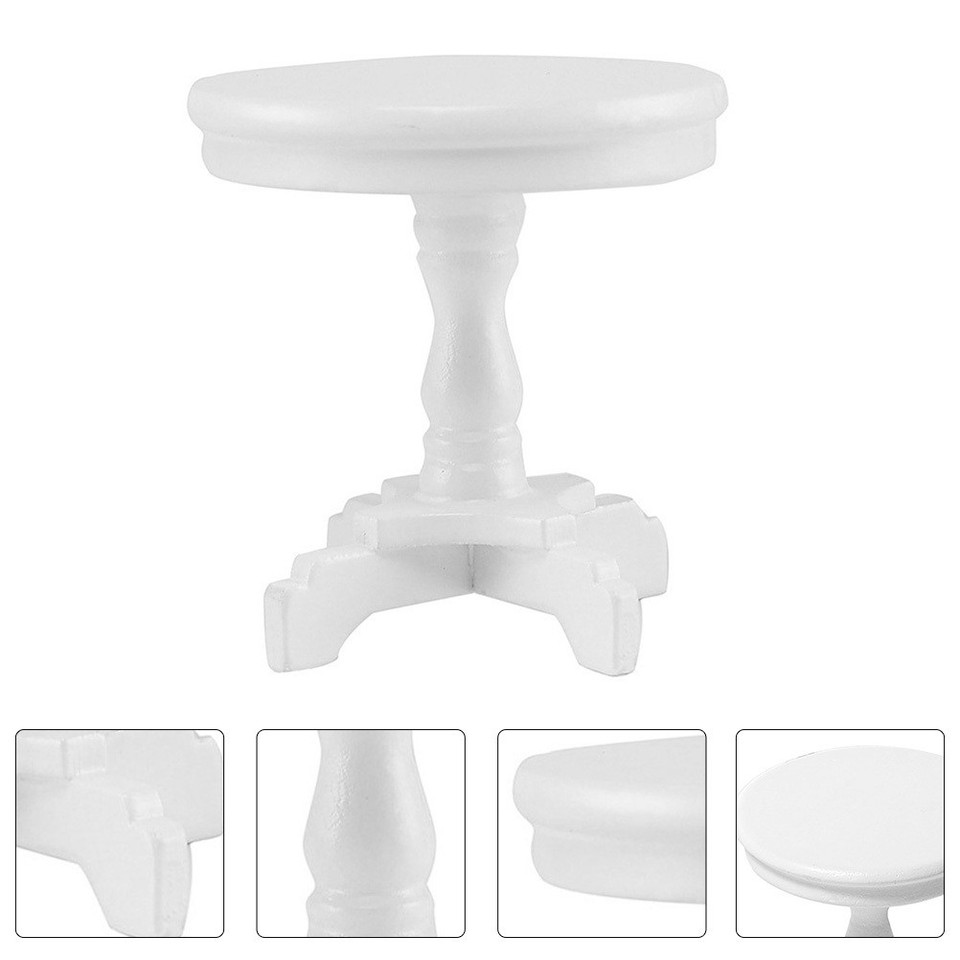 Mini Round Table House Furniture Model Adornment Dollhouse Tables ...