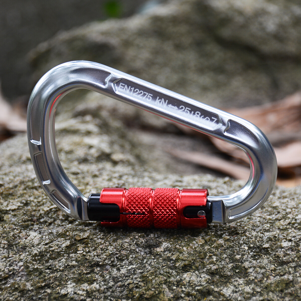 25KN HMS Pear-shape Auto-locking Carabiner Belaying Rappelling Anchor ...