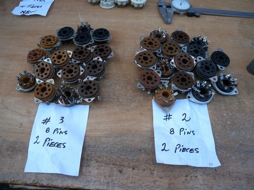2 pcs 8 pins socket for tubes el34/6l6/6v6/7591. good condition. u.s.a ...