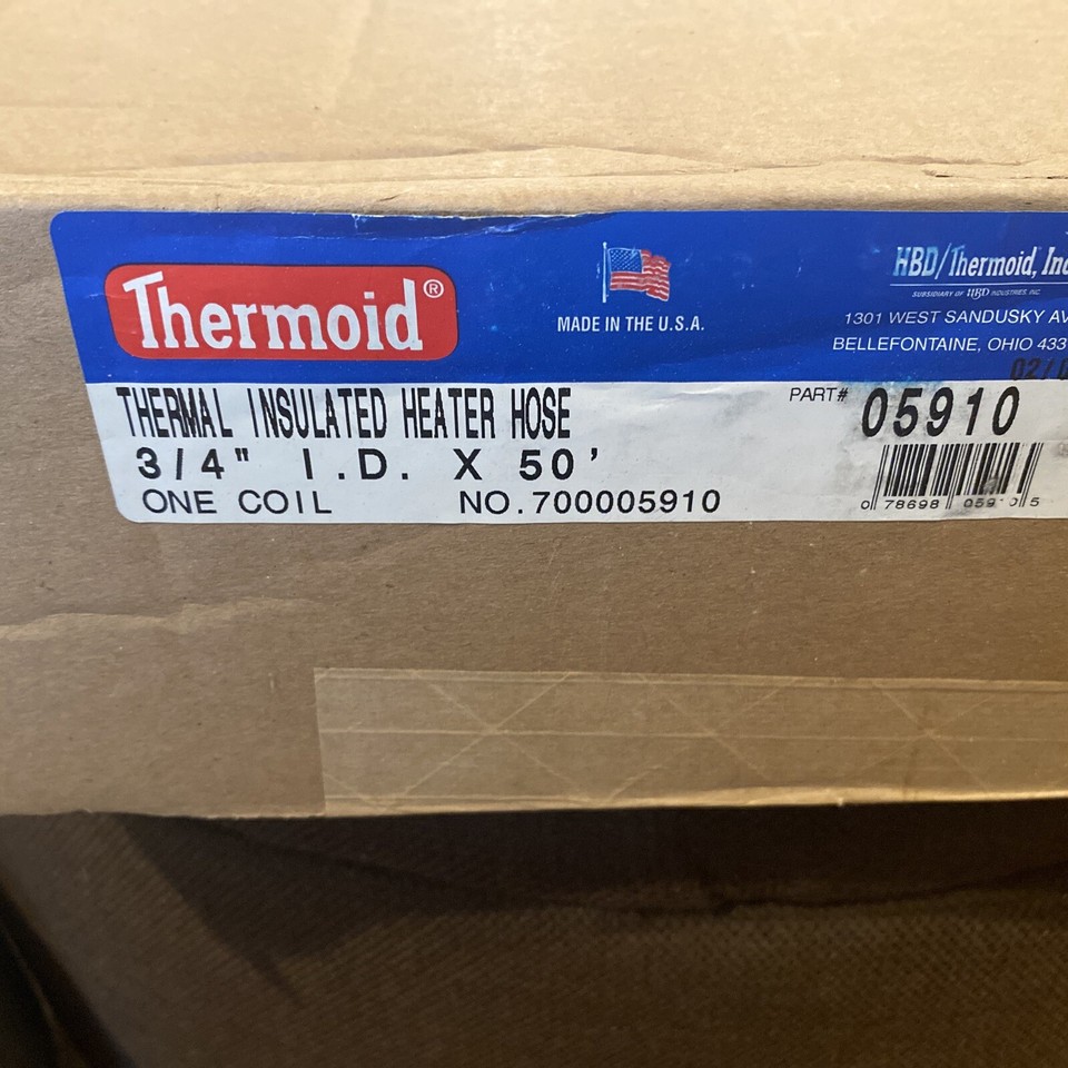 5 Foot Length Of 3/4 Inch HBD Thermoid Premium Red Heater Hose x 3/4 ...