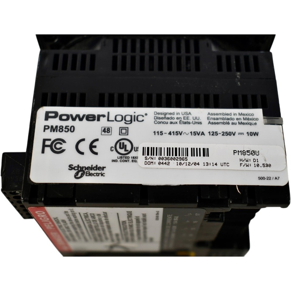 Square D PM850 PowerLogic PM800 Panel Mount Meter with Integrated ...