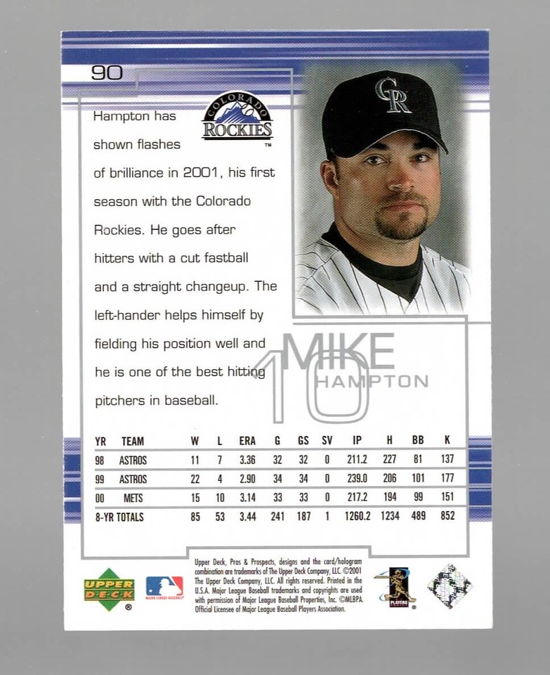 2001 Upper Deck Pros & Prospects #90 Mike Hampton NM/Mint | eBay