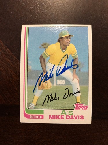 MIKE DAVIS 1982 TOPPS AUTOGRAPHED SIGNED AUTO BASEBALL CARD 671 A'S | eBay