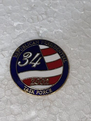 2002 TAC PIN Republican PRESIDENTIAL TASK FORCE with #34 RED, WHITE ...