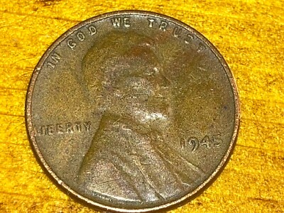 1945 No Mint Mark Wheat Penny Circulated EXTREMELY RARE beautiful color ...