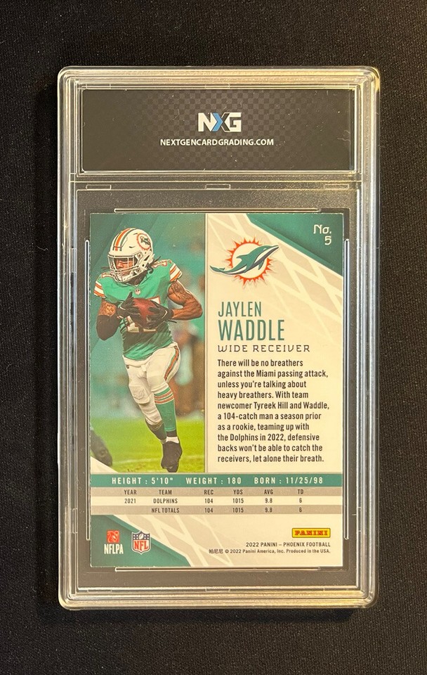 Jaylen Waddle 2022 Phoenix Color Burst #5 Graded NXG 10 Gem Mint | eBay