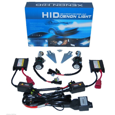8000K Crystal Blue Hi/Low H4 HID Light Bulbs Bi-Xenon Slim Ballast ...