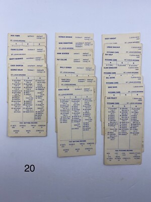 Strat-O-Matic 1922 St. Louis Browns Team Set Original Blue George ...