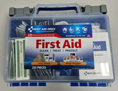 First Aid Only 225 Piece All-Purpose Kit OSHA Compliant Assembled USA ...