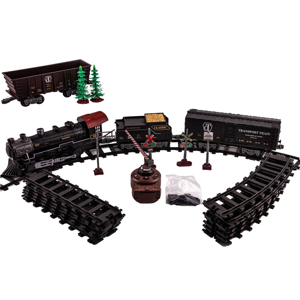 Remote Control Big Scale Steam Train Set with Sound & Light Freight ...