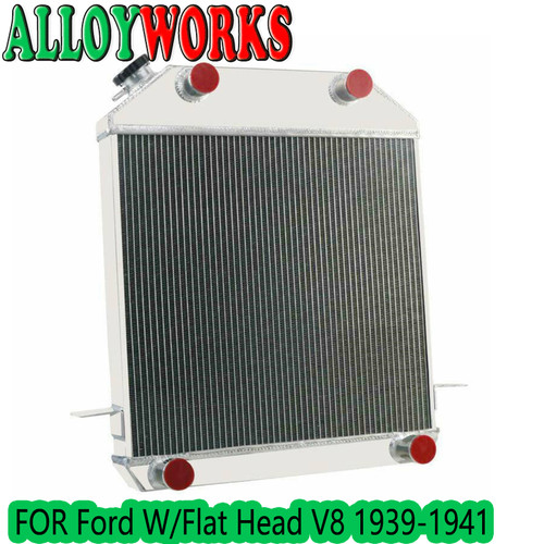 4 Rows Radiator&CNC cap 1939-1941 For Ford Deluxe Pickup Flathead V8 ...
