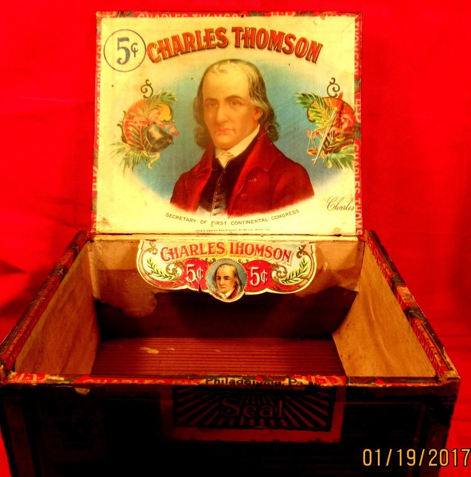 c1890 Charles Thomson - Revolutionary War Cigar Box Congress - EX RARE ...