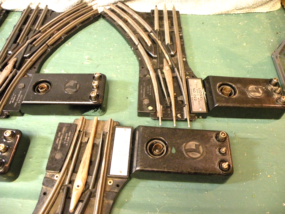 5 Postwar Lionel "O" Gauge 022 Switches 3 Left + 2 Right - Parts or ...
