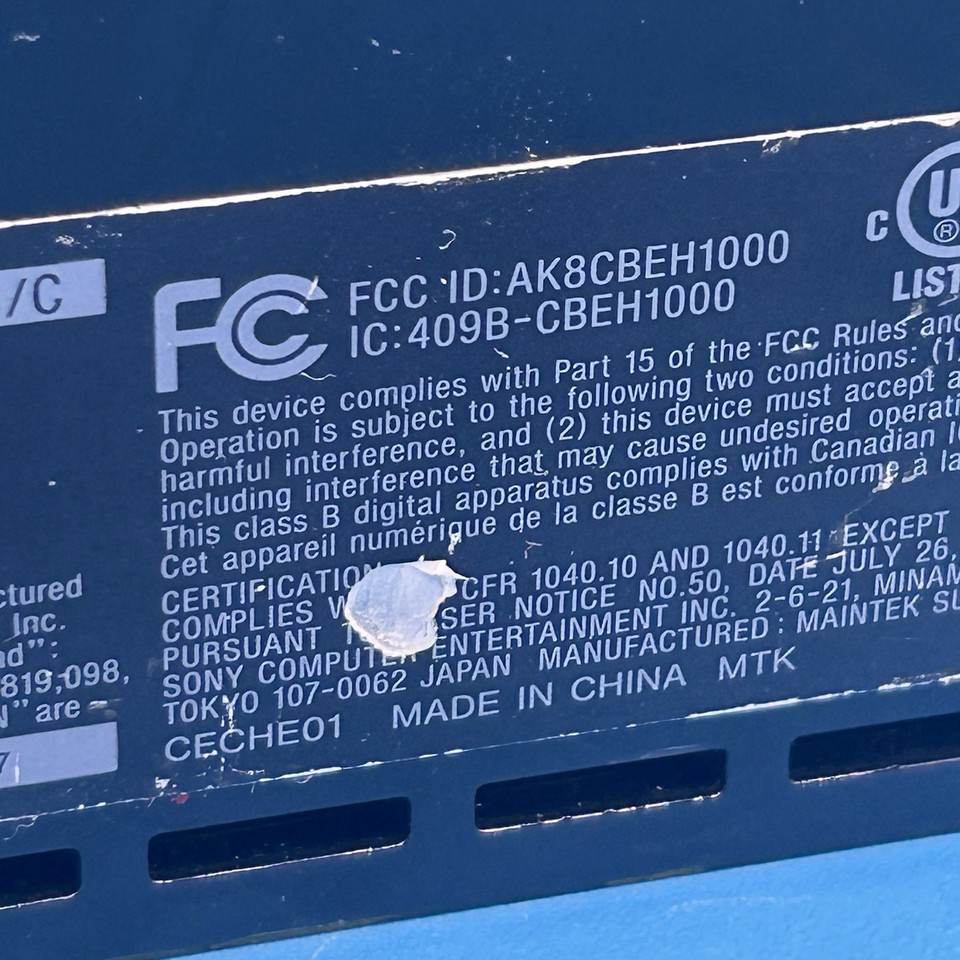 Sony PlayStation 3 Fat CECHE01 Backwards Compatible Console For Parts ...