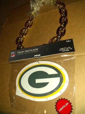 NEW NFL Green Bay Packers LED Light Up Fan 34" Gold Chain 3 Light ...