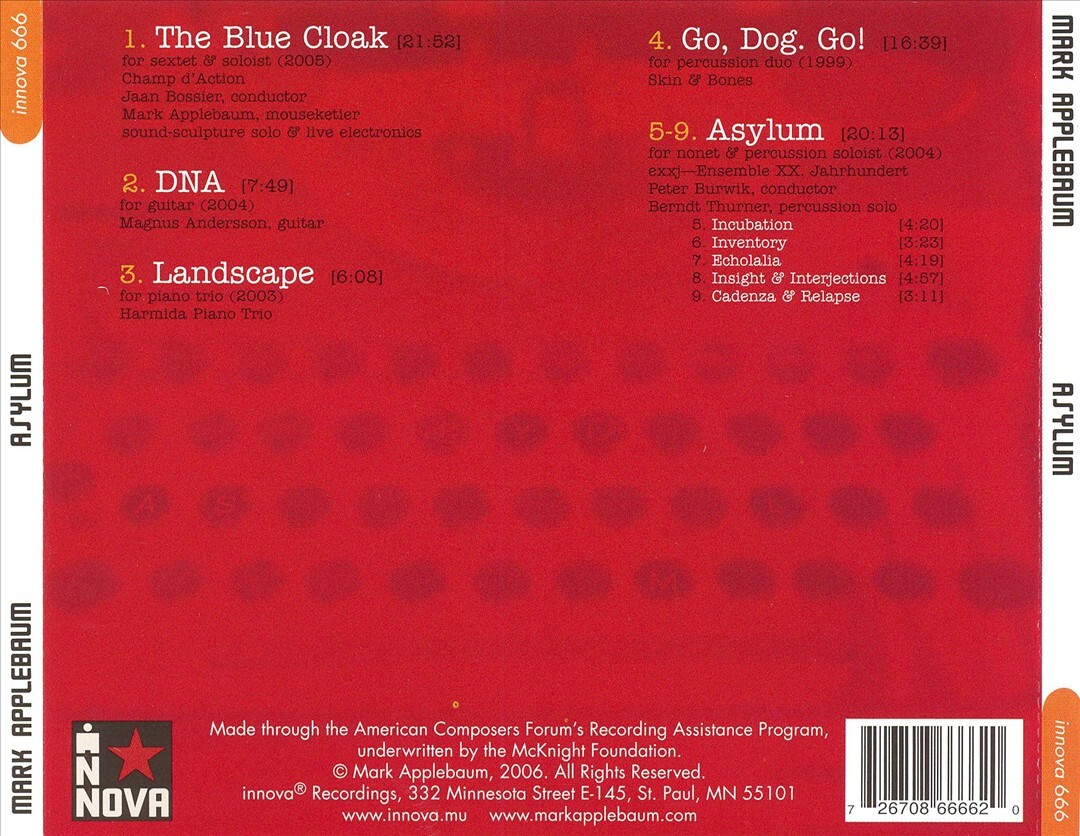 MARK APPLEBAUM - MARK APPLEBAUM: ASYLUM NEW CD 726708666620| eBay