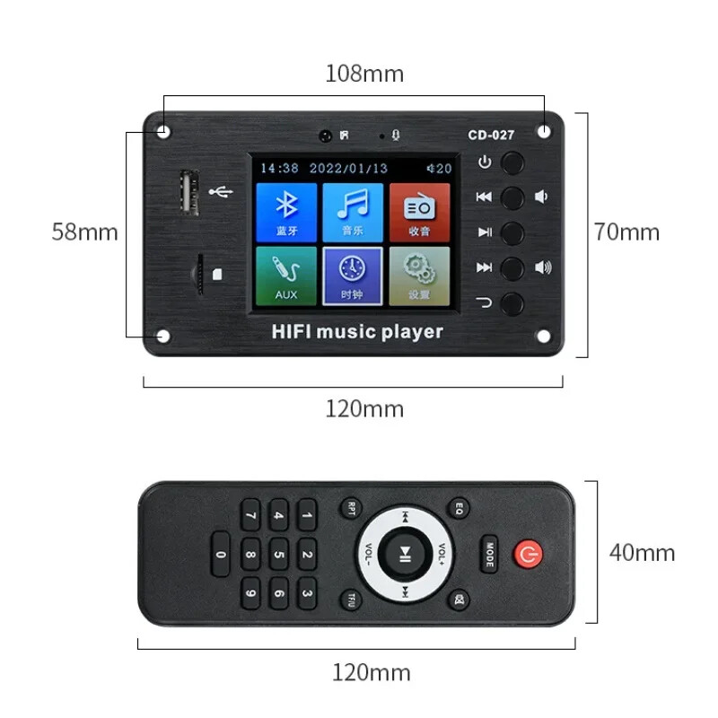 MP3 Decoder Board Bluetooth 5.1 Stereo Audio Receiver FLAC WAV APE ...