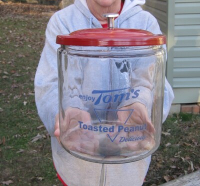 Vintage Style Tom's Snack Jar Advertising Counter Snack Cookie Jar W ...