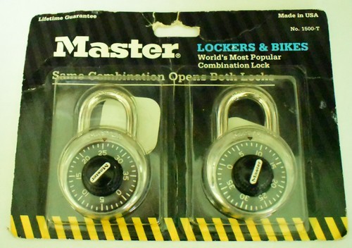 2-Pack Master Lock Padlock, Dial Keyless Combination Lock - model #1500 ...