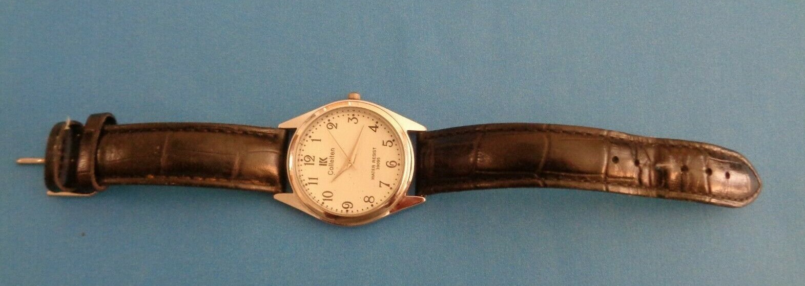 Mens K COLLEITEN Analog Watch White Face W/Black Numbers 2 Piece Strap ...