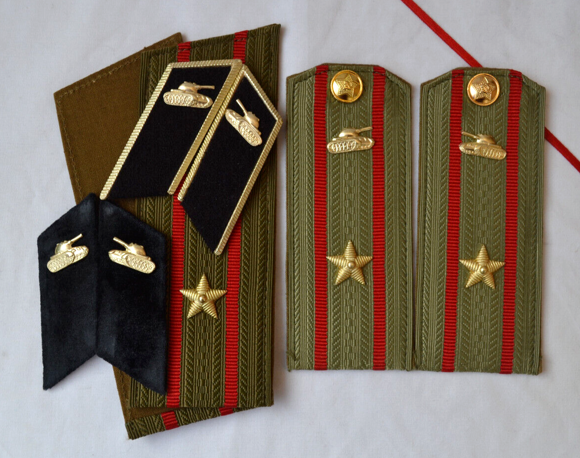 Soviet Tank troops Shoulder Boards Collar Tabs lot USSR Officer ...