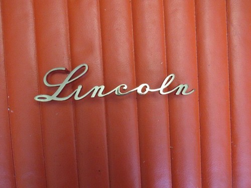 1940s 1950s Lincoln gold w/red edges nameplate,script NOS | eBay