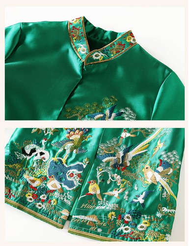 Womens Embroidered Tang Short Jackets Silk Retro Single Short Coat ...