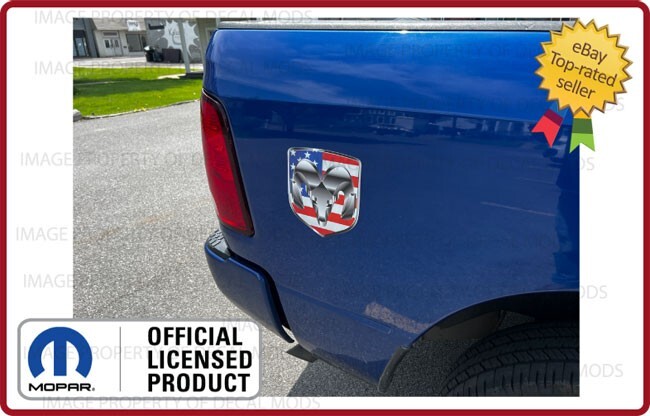 2x Dodge RAM Head Shield Logo Truck Decals Stickers American Flag USA ...