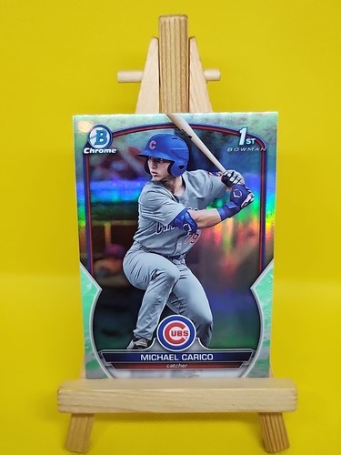 2023 1st Bowman Chrome MICHAEL CARICO Lunar Glow Refractor Chicago Cubs ...