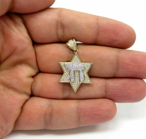 Men's Star David Charm Pendant 2ct VVS Natural Moissanite 925 Sterling ...