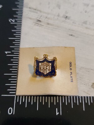 Vintage NHFI NEMO GOLD PLATE shield Logo Hat Lapel Pin MN | eBay