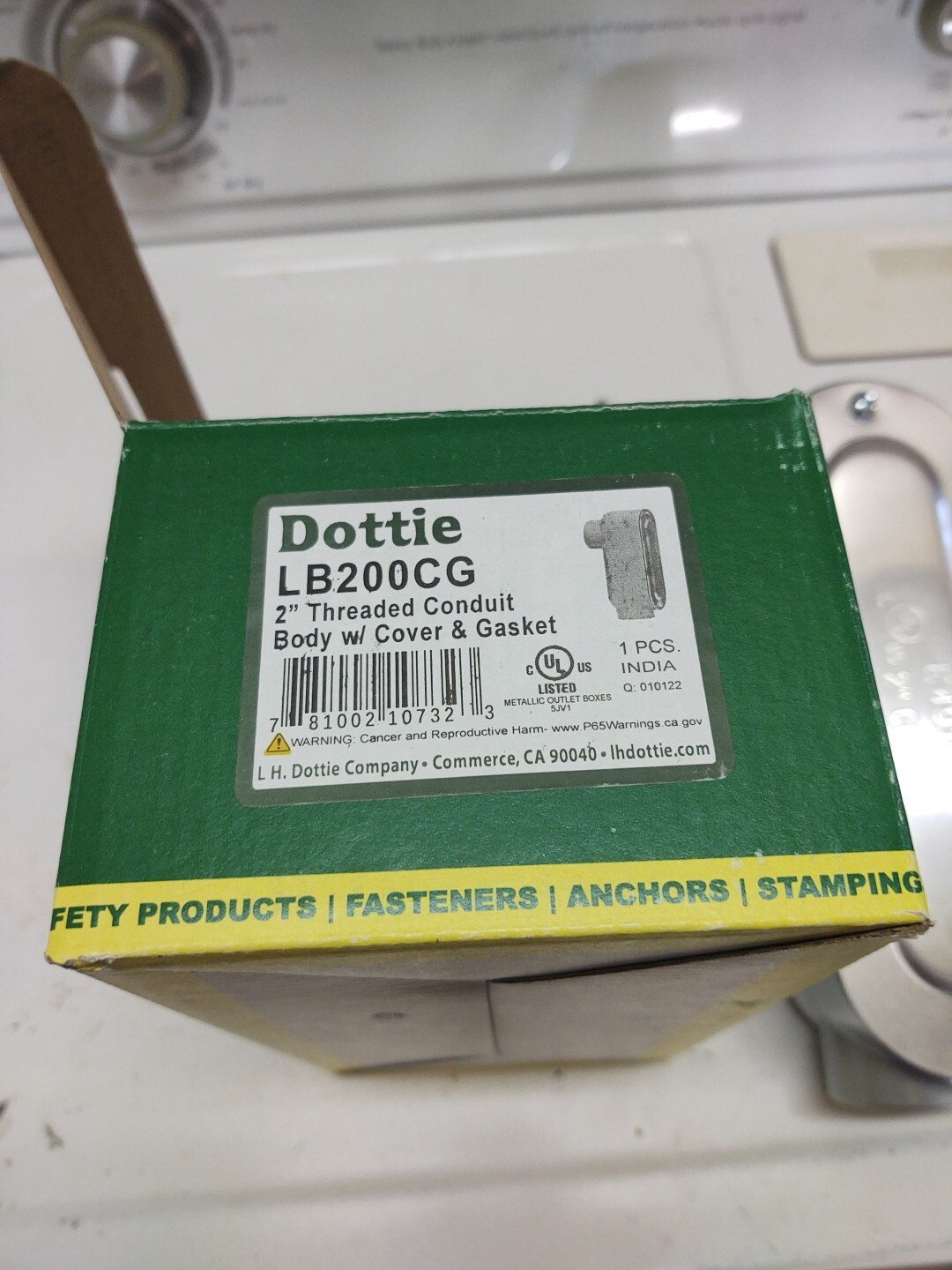 1 Dottie LB200CG 2" Threaded Conduit Body Aluminum LB Type Cover Gasket ...