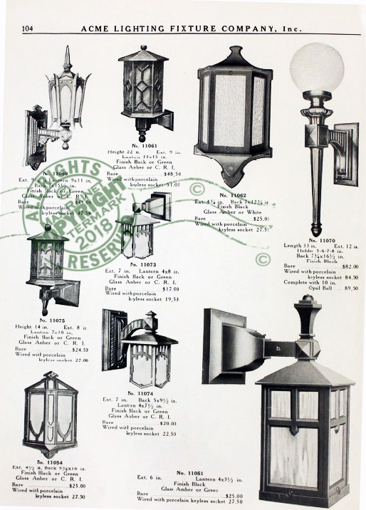 Acme Lighting Fixture Co 1922 Samples CATALOG chandeliers sconce lamps ...
