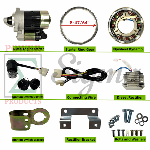 Diesel Electric Starter Kit For Yanmar L60E L60AE L70AE L70EE 178F(E ...