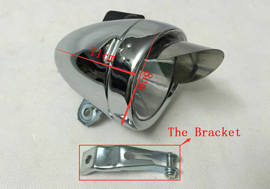 Chrome Bright LED Vintage Bike Retro Bicycle Headlight Front Head Light ...