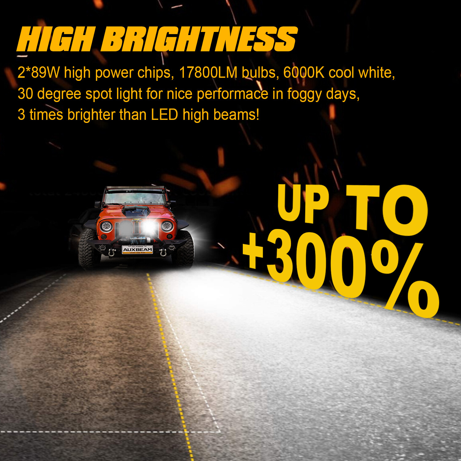 AUXBEAM 7" Round LED Work Light Bar Pods Fog Driving Lamps & Amber ...