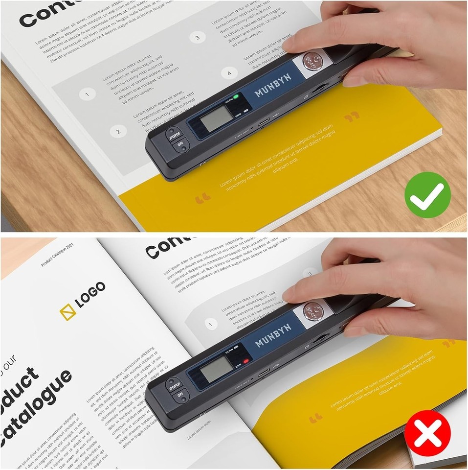 Handheld Scanner A4 900DPI, Portable Wand Scanner w/16GB SD Card, USB ...