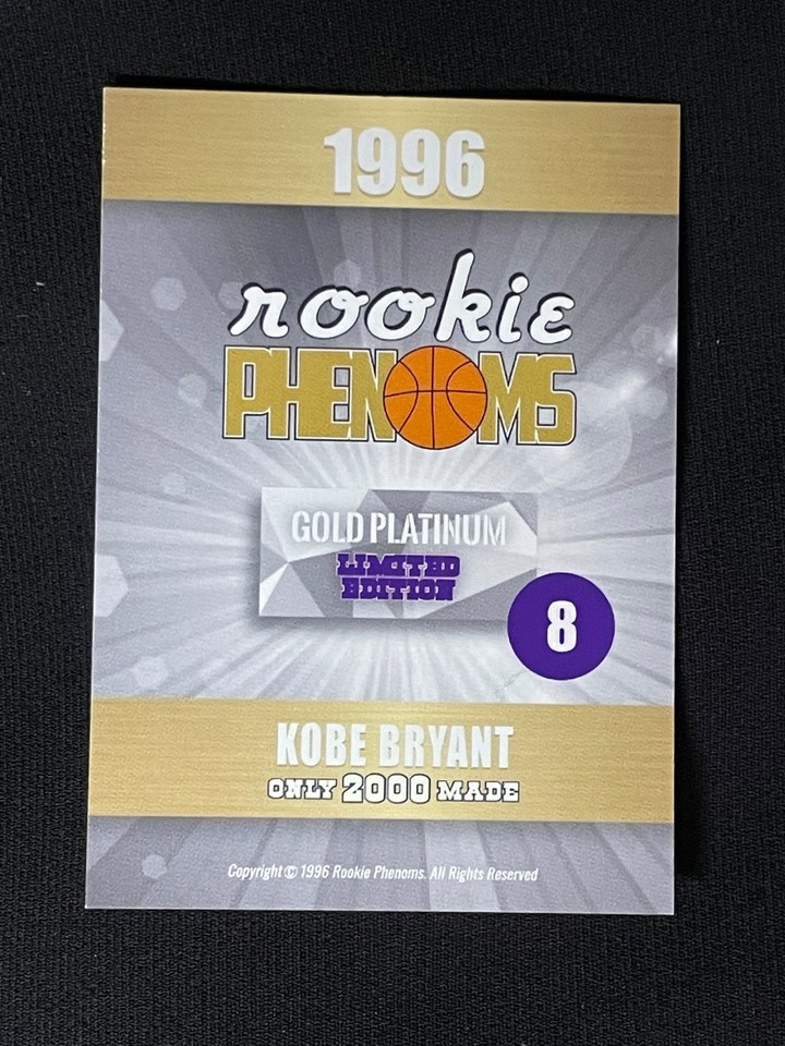 1996 NBA Rookie Card Kobe Bryant /2000 RC Phenoms Gold Platinum Limited ...