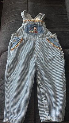 Blue Stripe Vintage Mickey Mouse Overalls Size24M | eBay