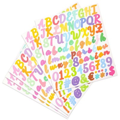 5 Pcs Alphabet Stickers Capital Small Letter Number Colorful Abc | eBay ...